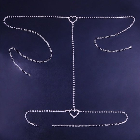 CaliShadow | Jewelry | Rhinestone Heart Leg Thigh Chain Jewelry Women ...